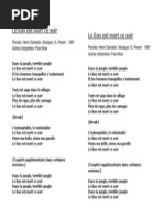 Paroles de "Le lion est mort ce soir" | PDF