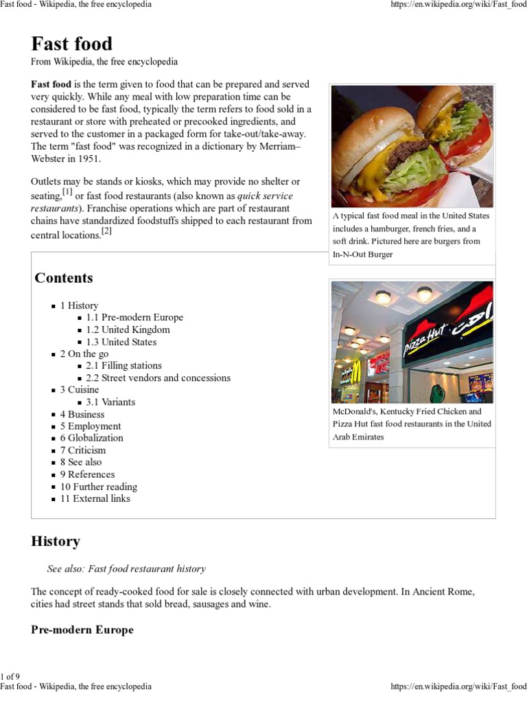 Fast Food - Wiki | PDF | Fast Food | Fast Food Restaurants