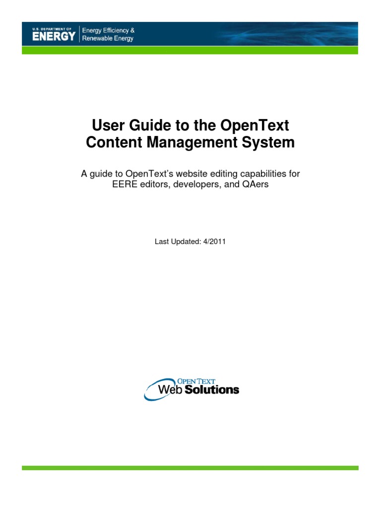 OpenText User Guide PDF | PDF | Websites | World Wide Web