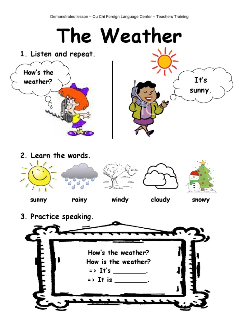 Weather Lesson Plan for ESL Teachers | PDF | Applied Linguistics ...