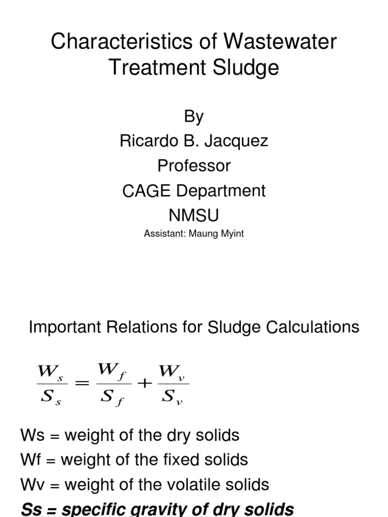 9-Wastewater Sludge Characteristics | PDF | Sewage Treatment | Sanitation