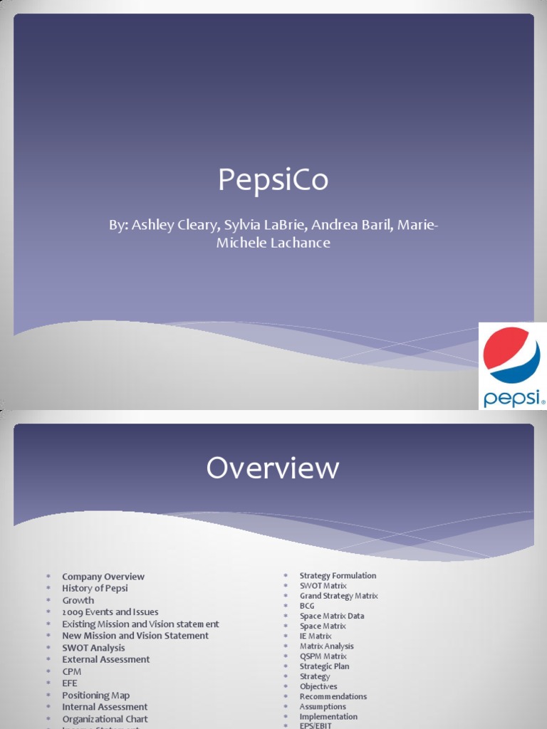 An Analysis of PepsiCo's Strategic Positioning and Financial ...