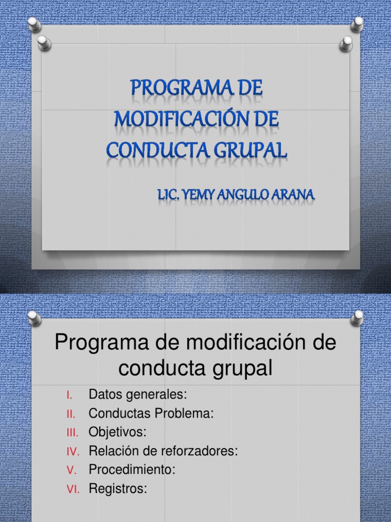 Programa de Modificacion de Conducta Grupal | PDF | Toma de decisiones ...