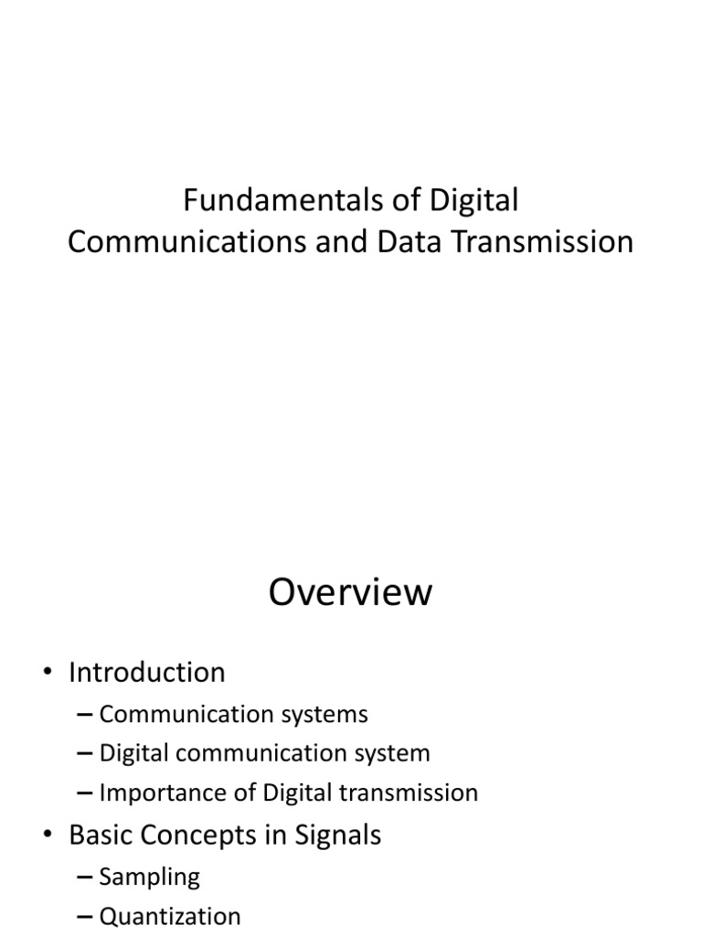 Fundamentals of Digital Communications and Data Transmission | PDF ...