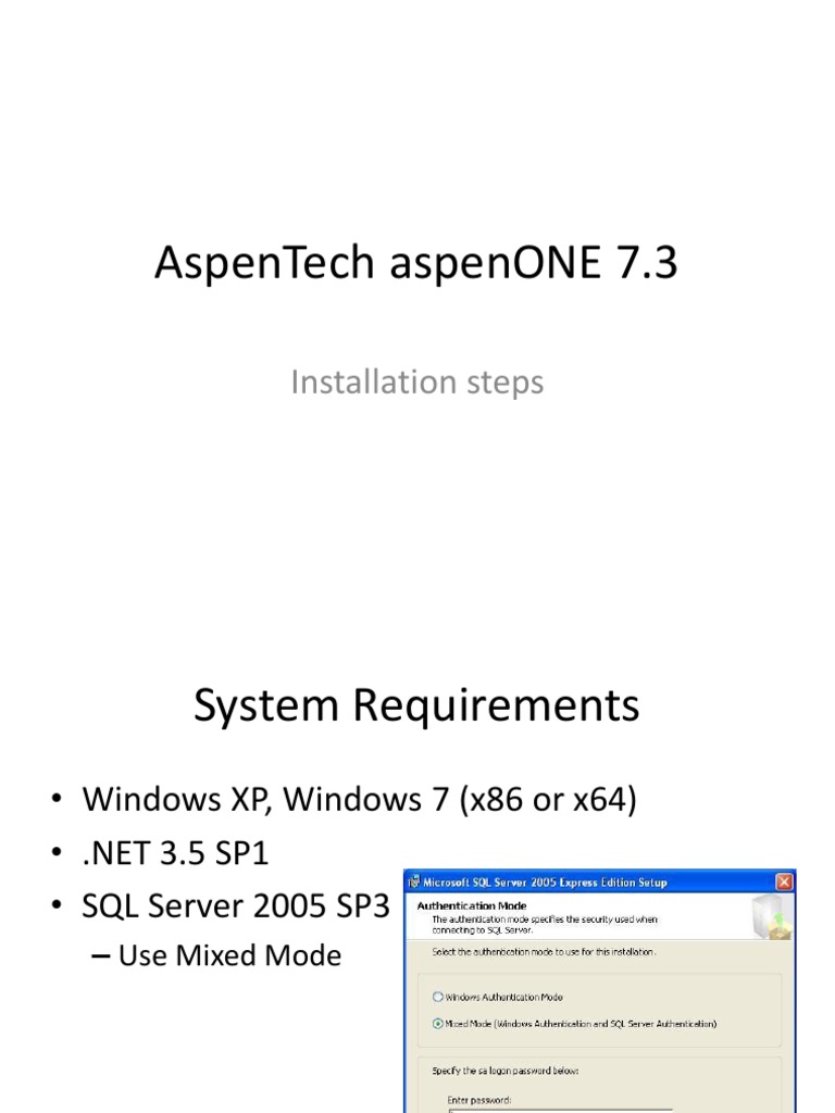AspenTech AspenONE 7.3 Install | PDF