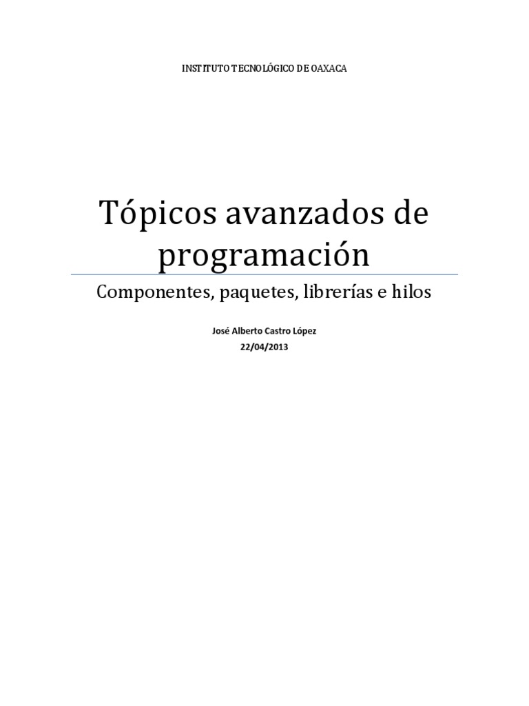 Componentes - Hilos | PDF | Hilo (Computación) | Java (lenguaje de ...
