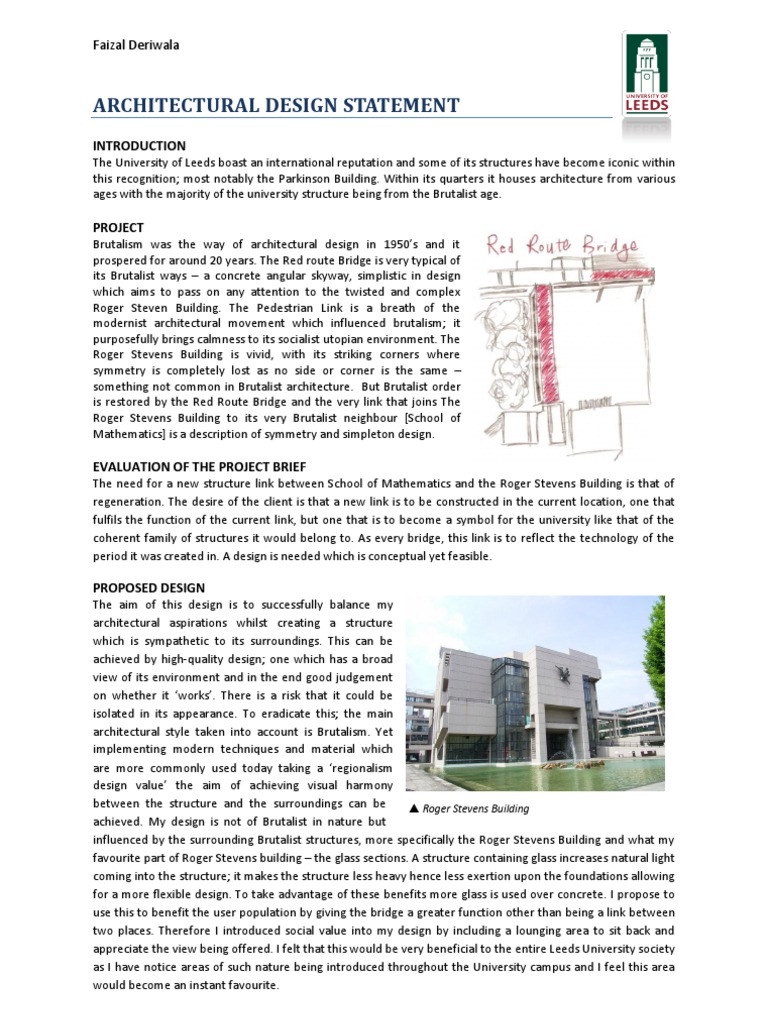 Architectural Design Statement | PDF | Design | Engineering