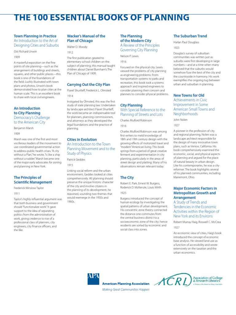 Essential Books of Planning Covering Town Design, Zoning, Housing ...