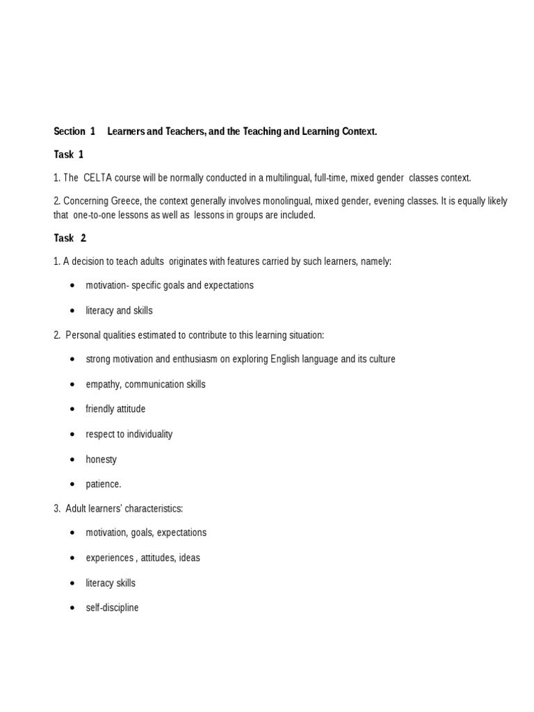 CELTA Pre-Course Task Answers | PDF | Verb | Stress (Linguistics)