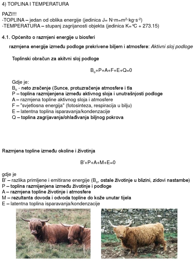 Agroklimatologija 004 Toplina I Temperatura | PDF