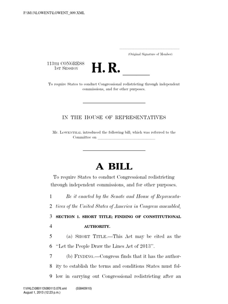 H. R. LL: A Bill | PDF | United States Congress | American Government