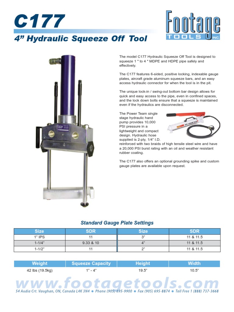 Hydraulic Squeeze Off Tools | Download Free PDF | Pipe (Fluid Conveyance) | Sheet Metal