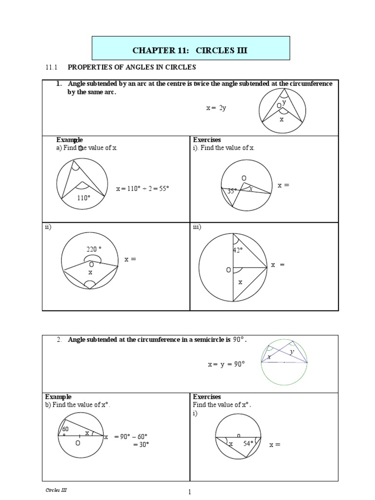 Circle Pdf Circle Angle