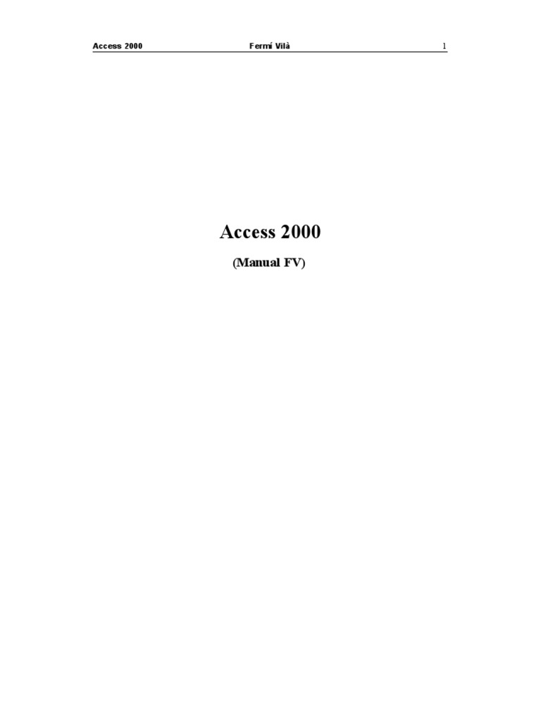 Access 2000 - Manual FV | PDF | Point and Click | Tabla (base de datos)