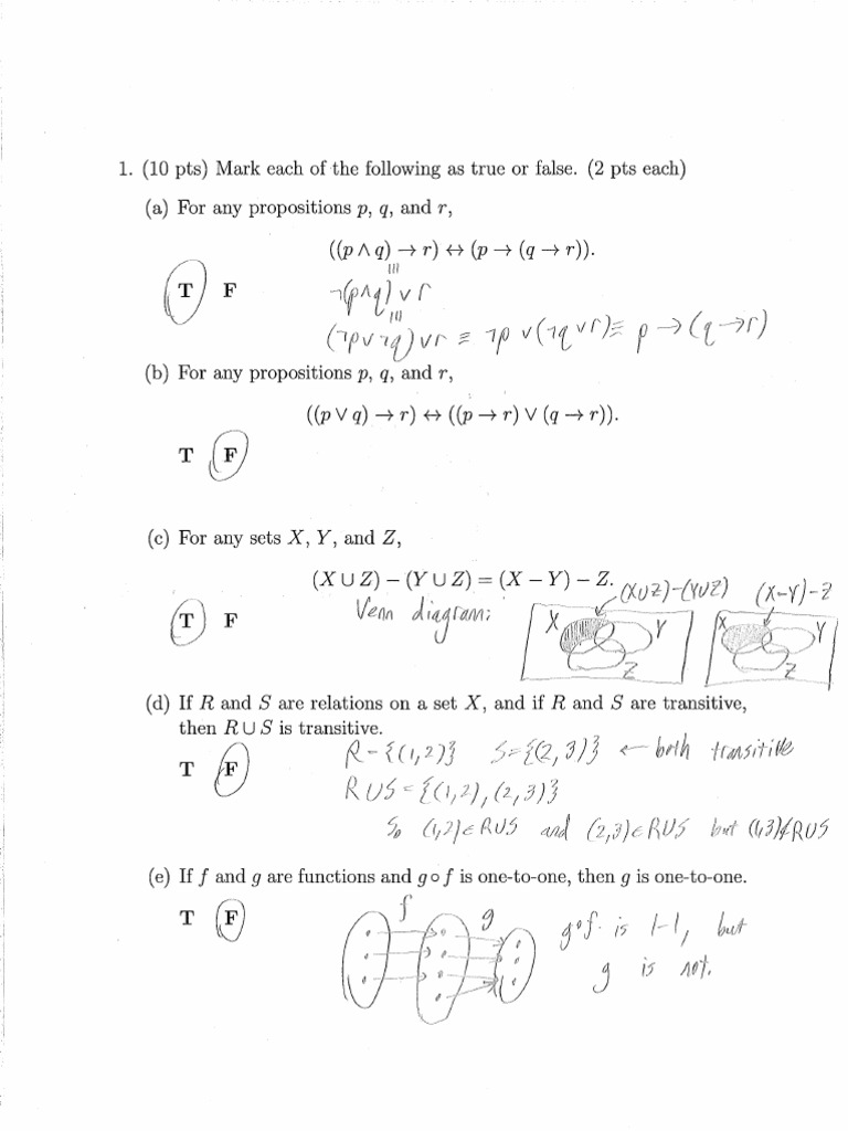 UCLA Math 61 Discrete Structures Summer 2013 Midterm Solutions | PDF