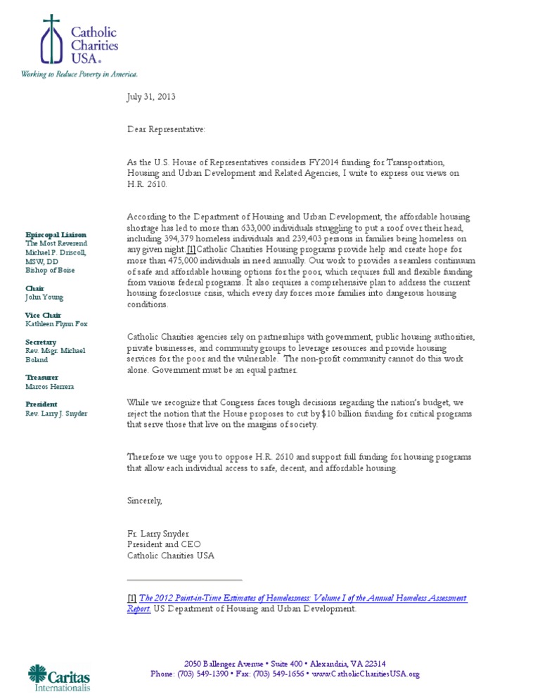 Letter: House Letter On THUD Appropriations - 07.31.13 | PDF