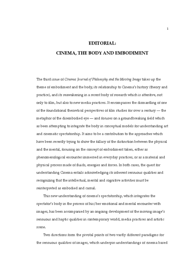 Inema, The Body and Embodiment | PDF | Embodied Cognition | Emotions