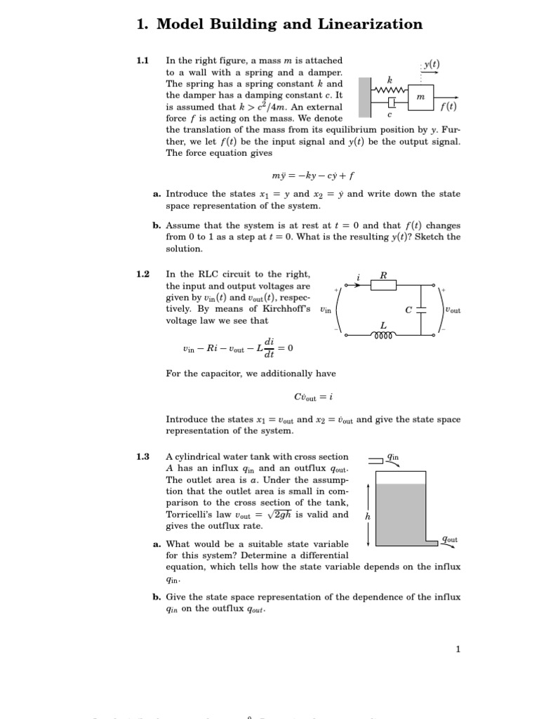 Modeling Dynamical Systems: An Introduction to State Space Representations, Linearization, and ...