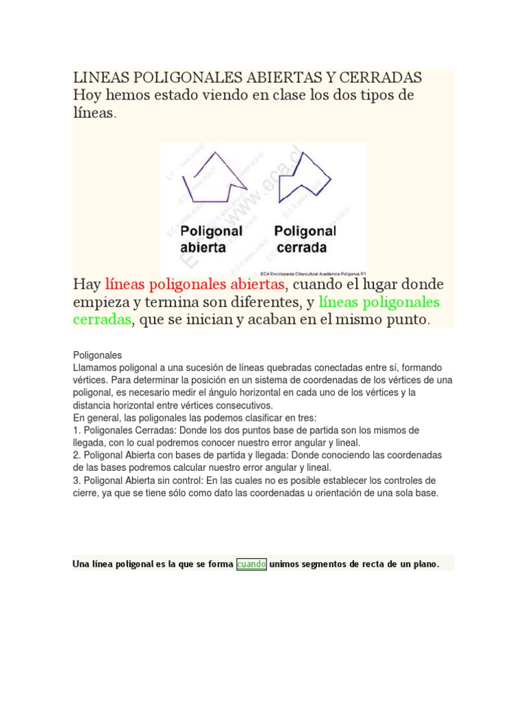 Lineas Poligonales Abiertas y Cerradas | PDF