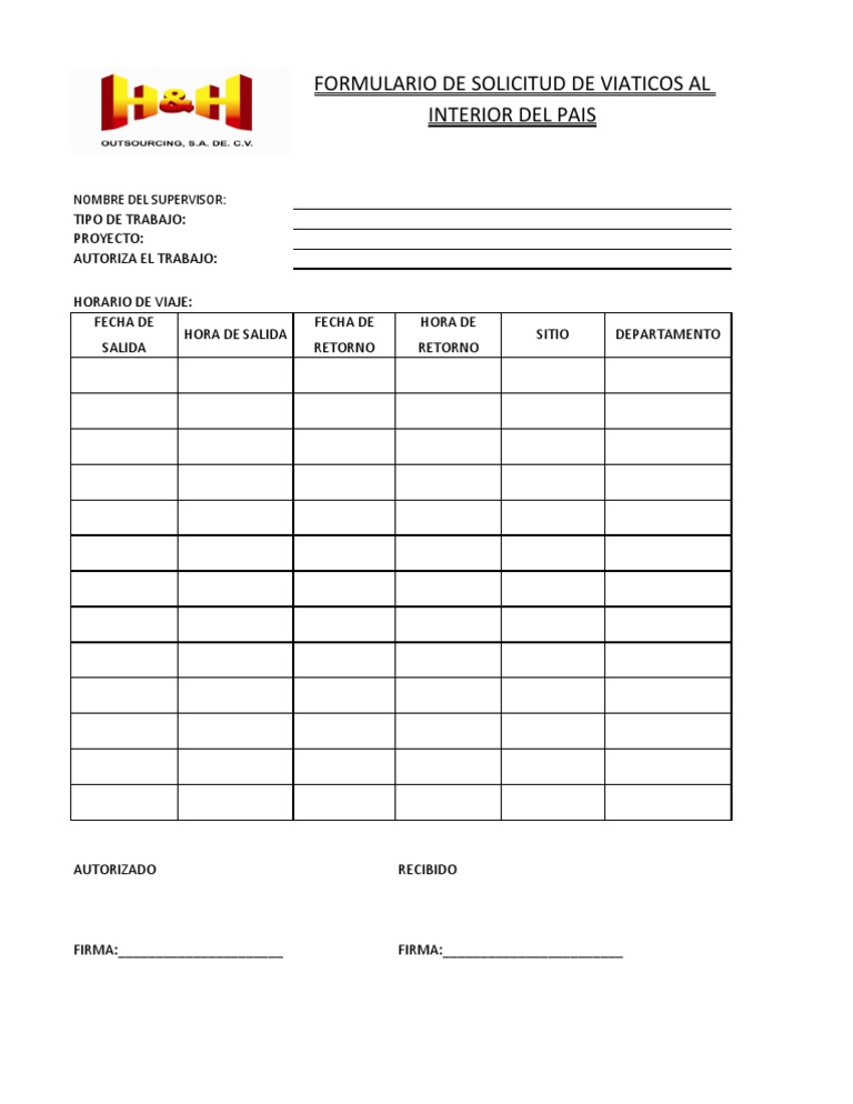 Formato de Viaticos Locales | PDF