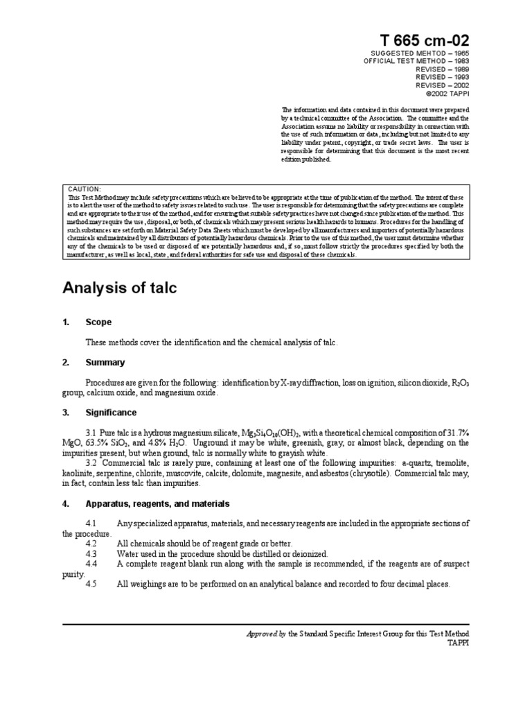 Analysis of Talc | Magnesium | Filtration | Free 30-day Trial | Scribd