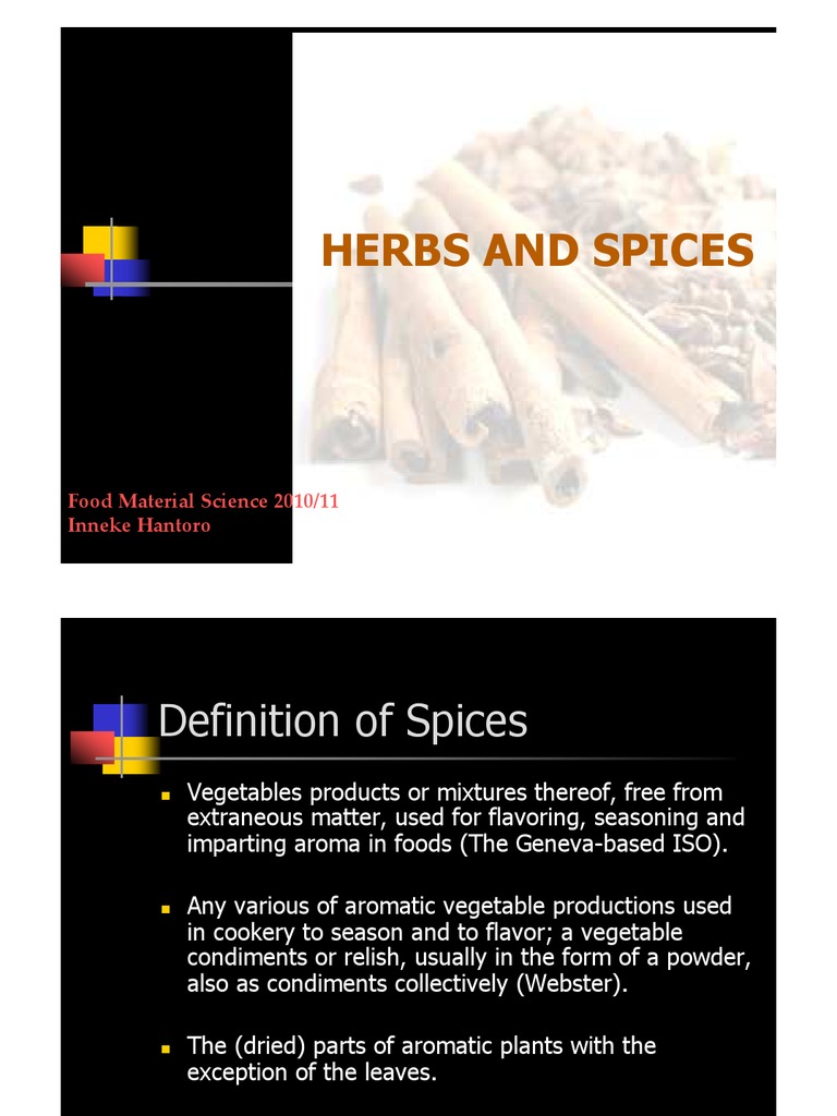 Herbs and Spices | PDF | Spice | Mustard (Condiment)