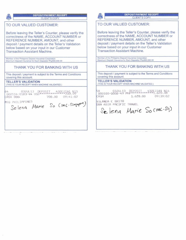 Teller's Validation for USD to PHP | PDF | Law