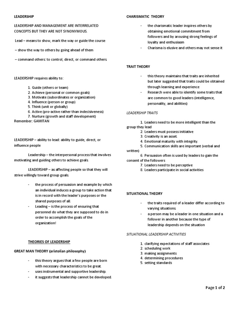 Leadership Handouts | PDF | Leadership | Motivation