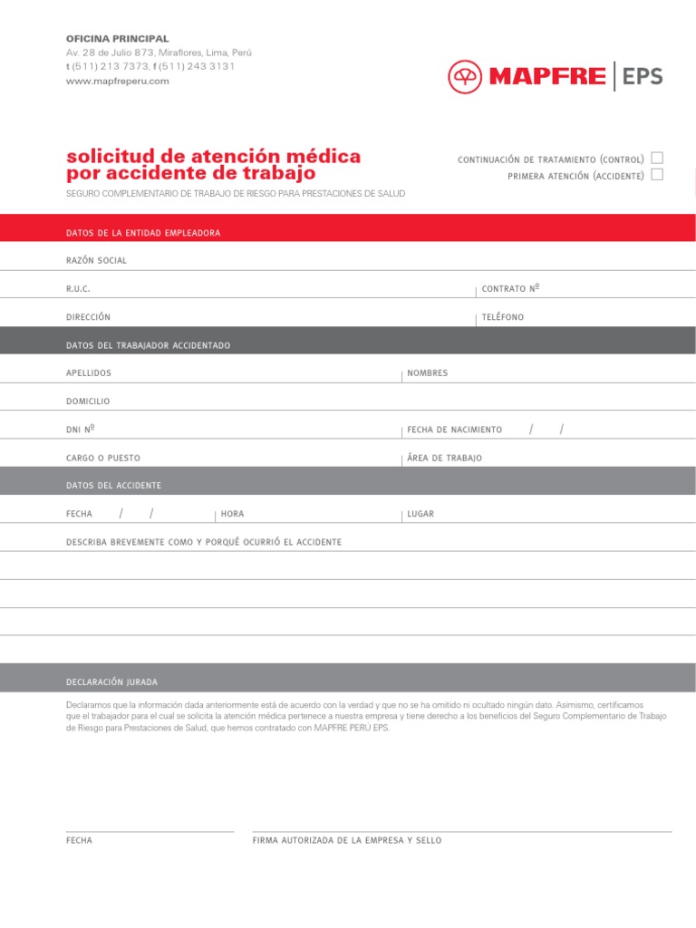 Solicitud Atencion Medica SCTR | PDF