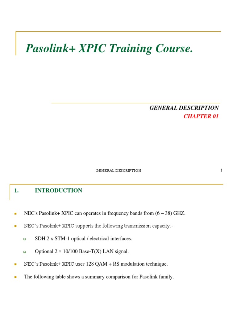 NEC Pasolink 1 General Description | Download Free PDF | Microwave ...