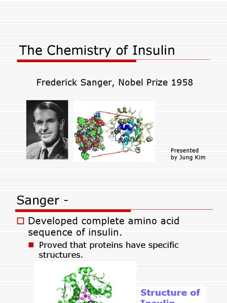 The Structure and Function of Insulin: Frederick Sanger's Nobel Prize ...