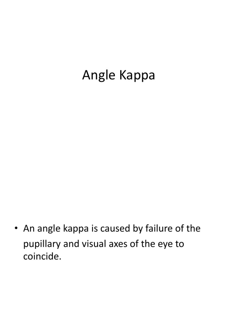 Angle Kappa in Ophthalmology | PDF | Human Eye | Angle