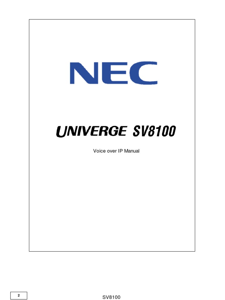SV8100 VoIP Manual v5.0 | PDF | Quality Of Service | Ip Address