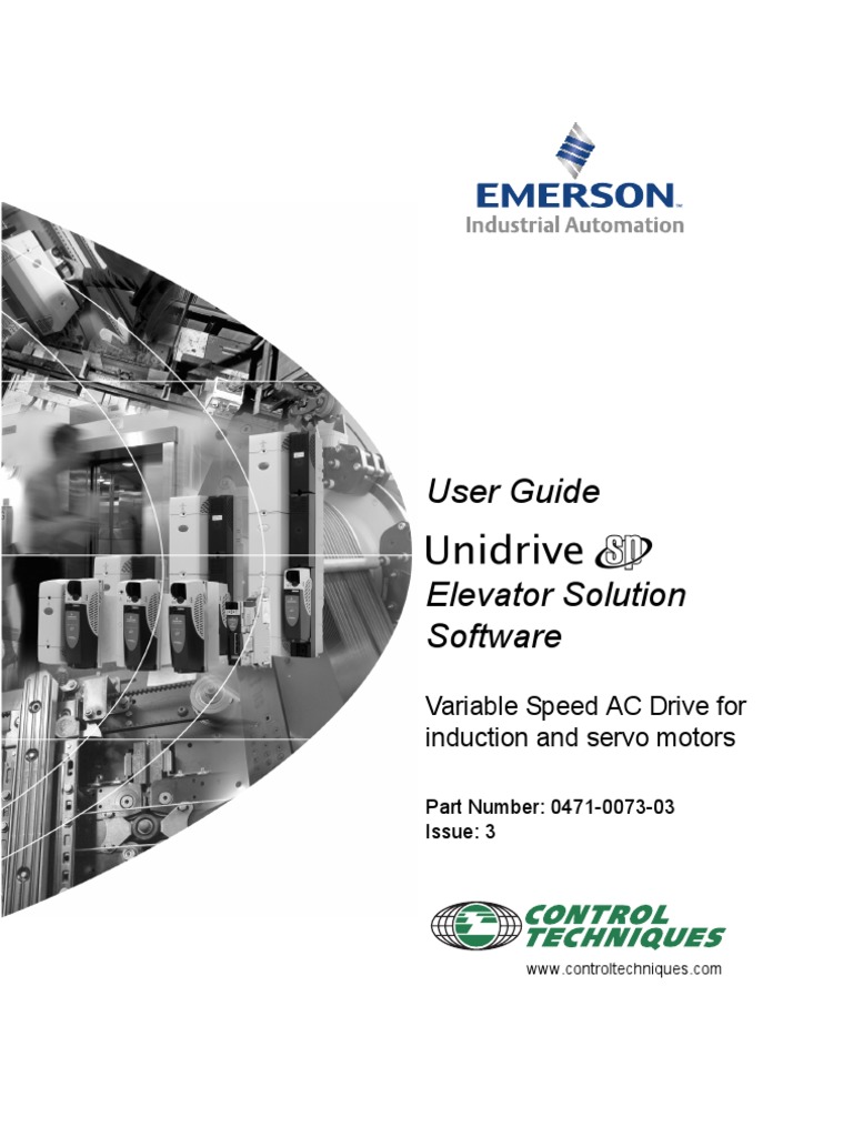 CT Unidrive SP Elevator Solution Software User Guide - Issue 3 PDF | PDF | Elevator | Fuse ...