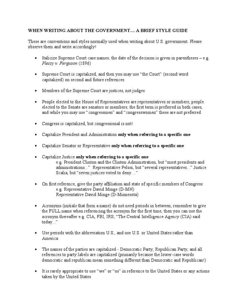 Gov Writing Tips | PDF | Law