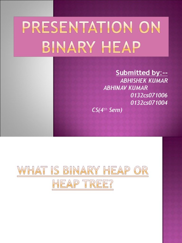 Presentation On Heapsort Pdf Algorithms And Data Structures Computer Data