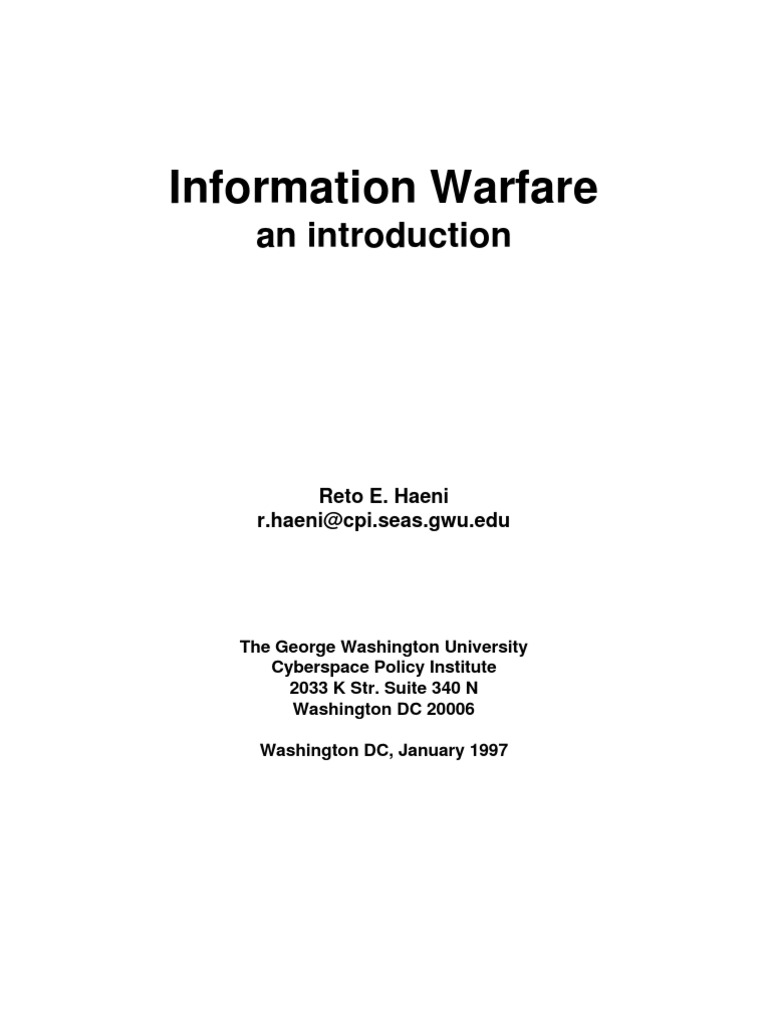 An Introduction To Information Warfare | PDF | Command And Control | Computer Virus