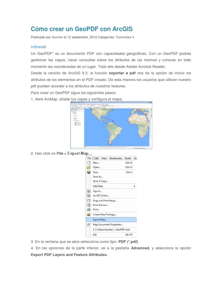 Cómo crear un GeoPDF con ArcGIS | Formato de Documento Portable | Adobe ...