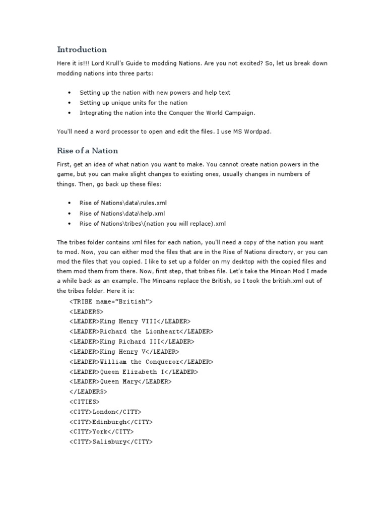 Modding Guide for Rise of Nations | PDF | Directory (Computing) | Computer File