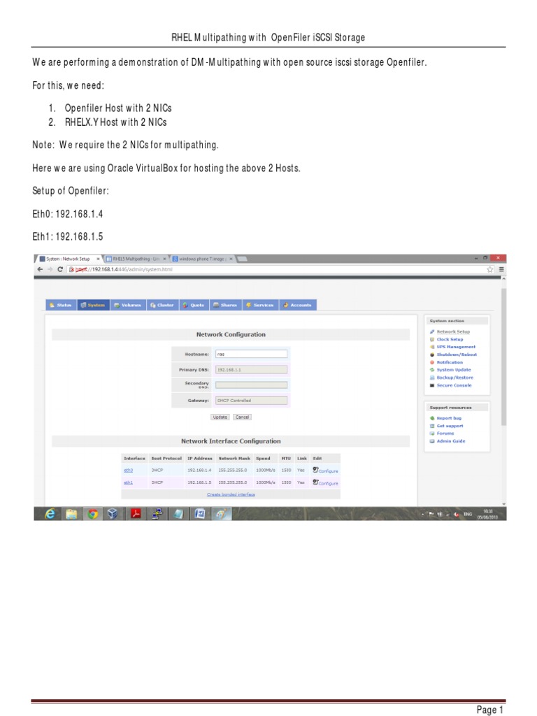 RHEL iSCSI Multipathing Guide | PDF | Disk Storage | Utility Software