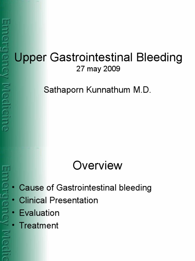 Upper Gastrointestinal Bleeding | PDF | Medical Emergencies | Tissue ...