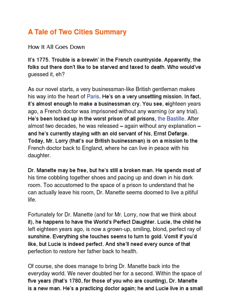 A Tale of Two Cities Summary.docx | A Tale Of Two Cities | Prosecution