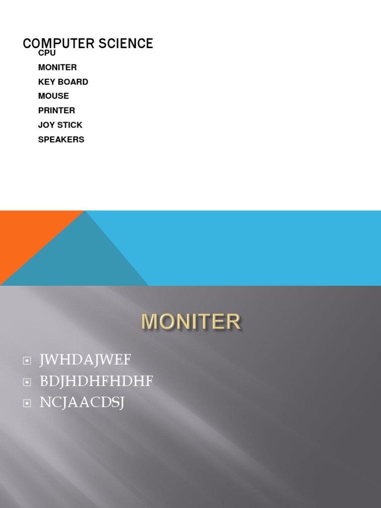 Computer Science Equipment Overview | PDF