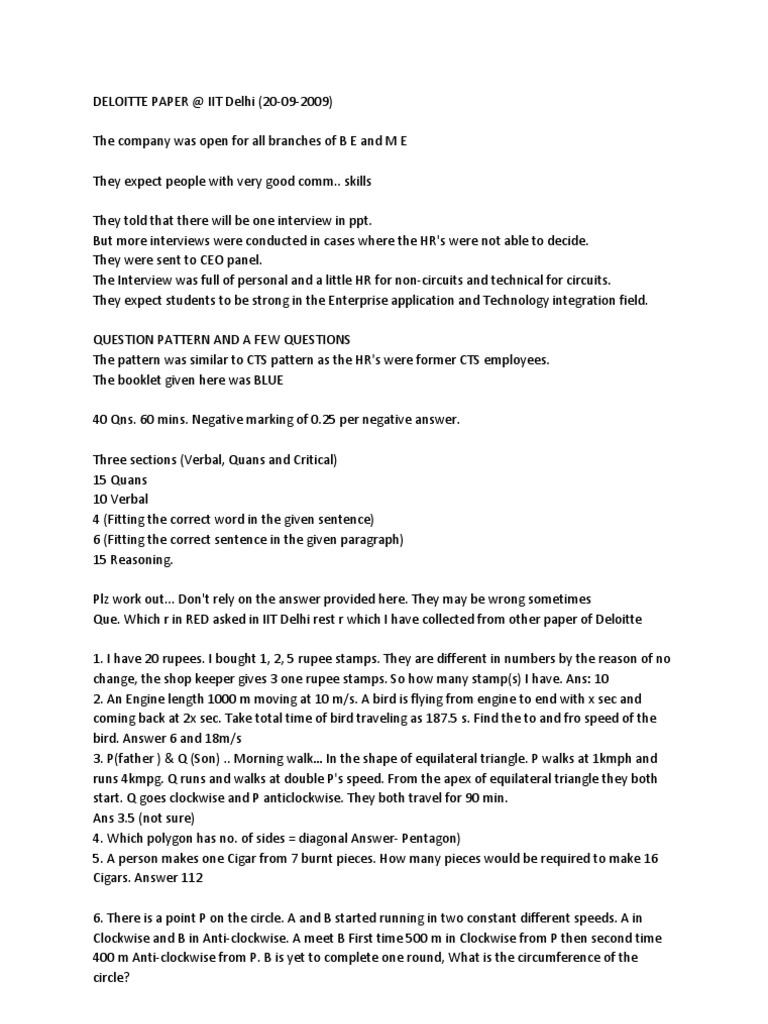 Deloitte Paper | PDF | Teaching Mathematics