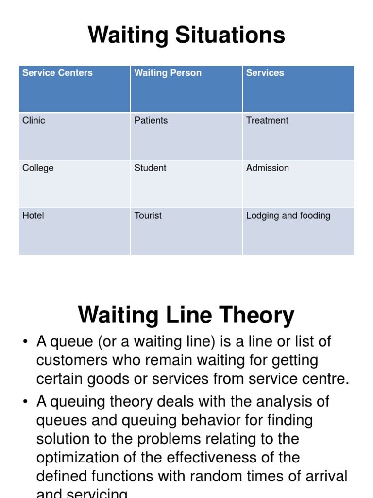 Waiting Line Theory | PDF | Queue (Abstract Data Type) | Probability ...