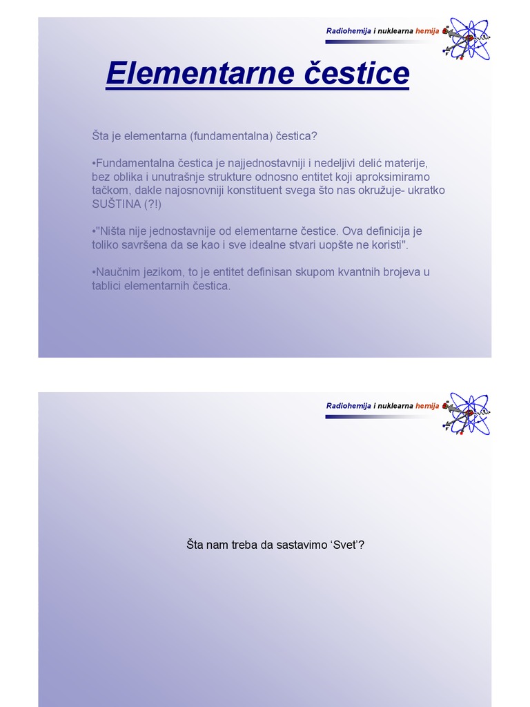 Elementarne Cestice | PDF