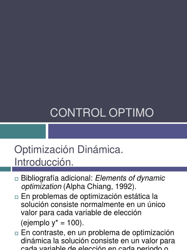 Control Optimo | PDF | Optimización Matemática | Análisis