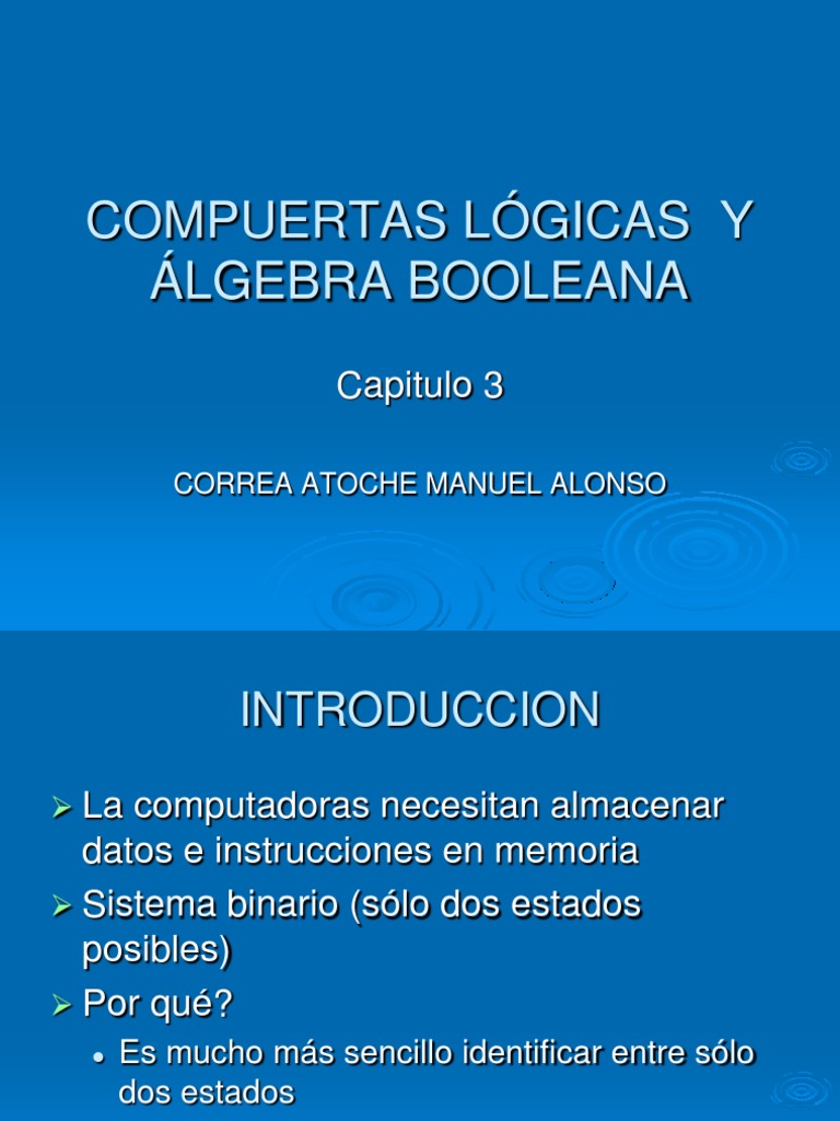 COMPUERTAS LÓGICAS Y ÁLGEBRA BOOLEANA (Capitulo 3) | PDF | Puerta ...