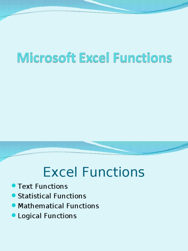 Microsoft Excel Functions | PDF | Trigonometric Functions | Sine