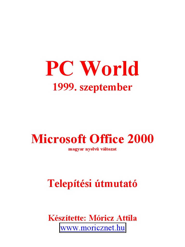 Microsoft Office 2000 Magyar | PDF